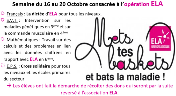 Le collège s'engage au profit d'ELA - 📰 Les actualités - Collège Louise ...